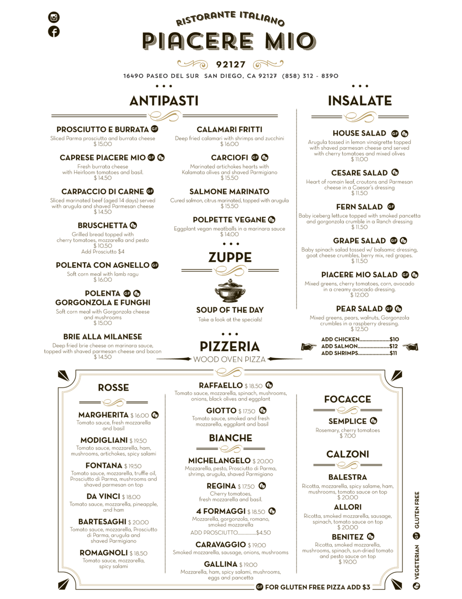 Dinner Menu Dinner Menu
